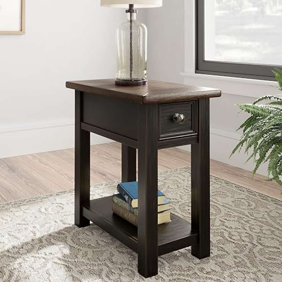 Signature Design by Ashley Tyler Creek Chair Side End Table, Light Brown & Whitewash