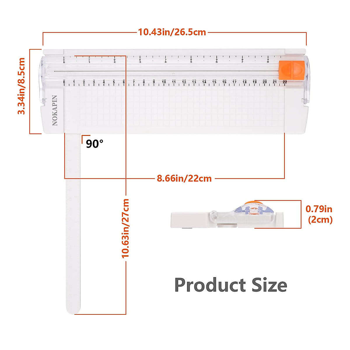Small Paper Cutter for Cardstock,  Portable Cutter Trimmer,A4 A5 Craft Guillotine Paper Trimmer Scrapbooking Tool for Paper Label Card, Craft Paper and Photos Standard Cutting DIY Scrapbook (White)