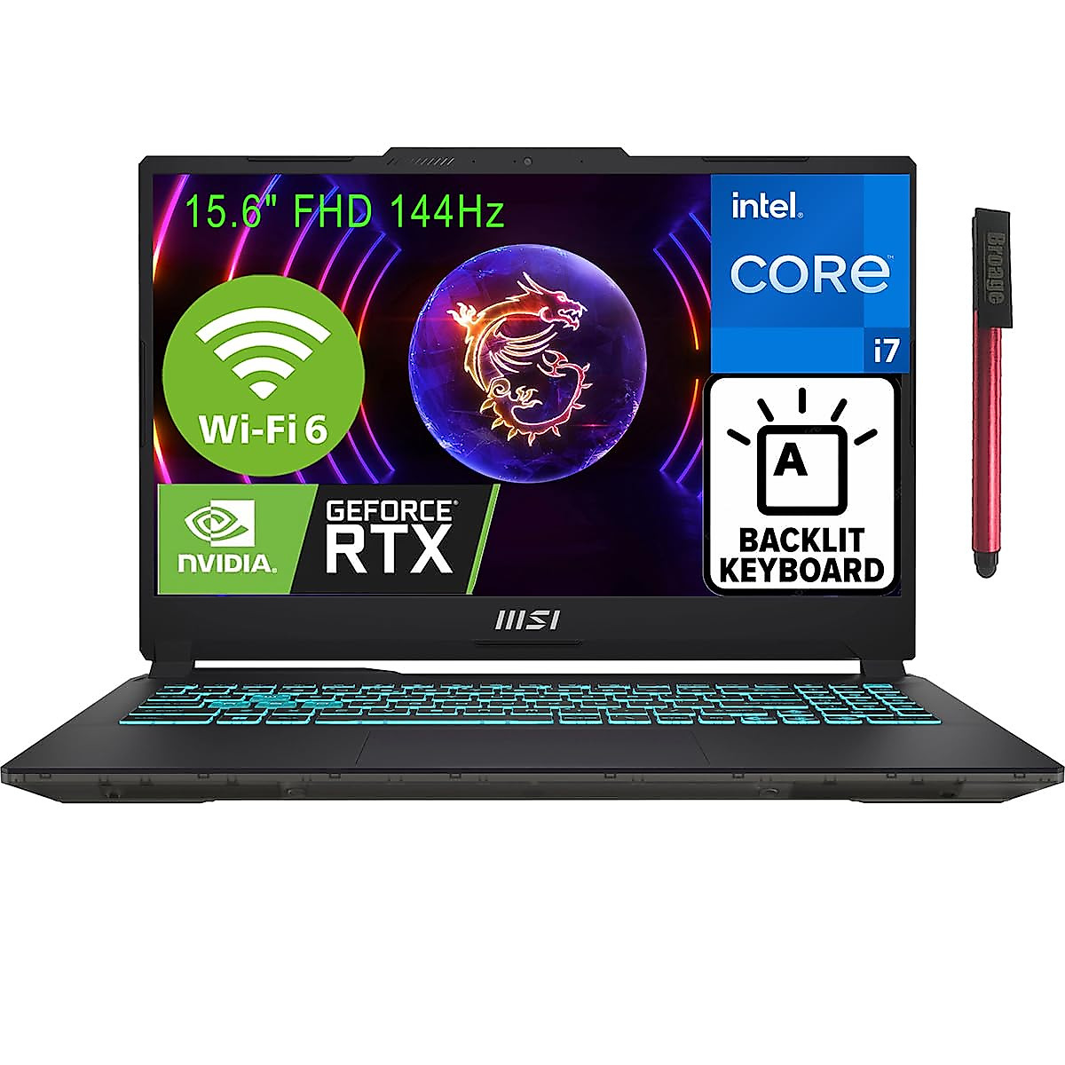MSI 2023 Cyborg 15 15.6" 144Hz FHD Gaming Laptop Computer, 12th Gen Intel 10-Core i7-12650H, GeForce RTX 4060 8GB, 64GB DDR5 RAM, 4TB PCIe SSD, WiFi 6, BT 5.2, Backlit Keyboard, Windows 11 Pro, BROAG
