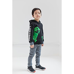 Minecraft Creeper Big Boys Fleece Hoodie & Pants Black/Gray 18-20