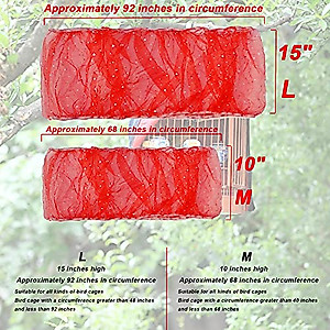 FYANER Bird Cages Cover Seed Catcher Birdcage Nylon Mesh Net Cover Skirt Guard Birdcage Covers(Not Include Birdcage)(Red-M)