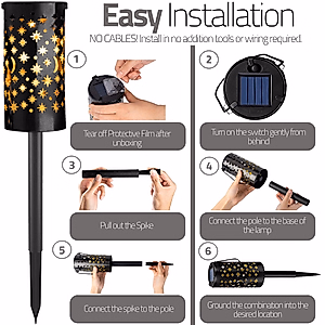 Solar Pathway Lights Outdoor Waterproof | 6 PCs Solar Hanging Lanterns - Garden Decorations Solar Powered Light Outdoor Lantern I Outside Walkway Path Decorative Ornament Bright Lighting Yard