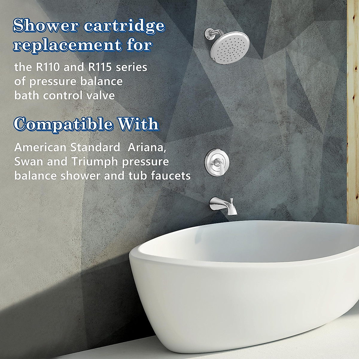 Dreyoo Pressure Balance Cartridge Replacement, Compatible with A954.4400070A American Standard R110/R115 for Bath Tub and Shower Single Lever Faucets Handle Valves