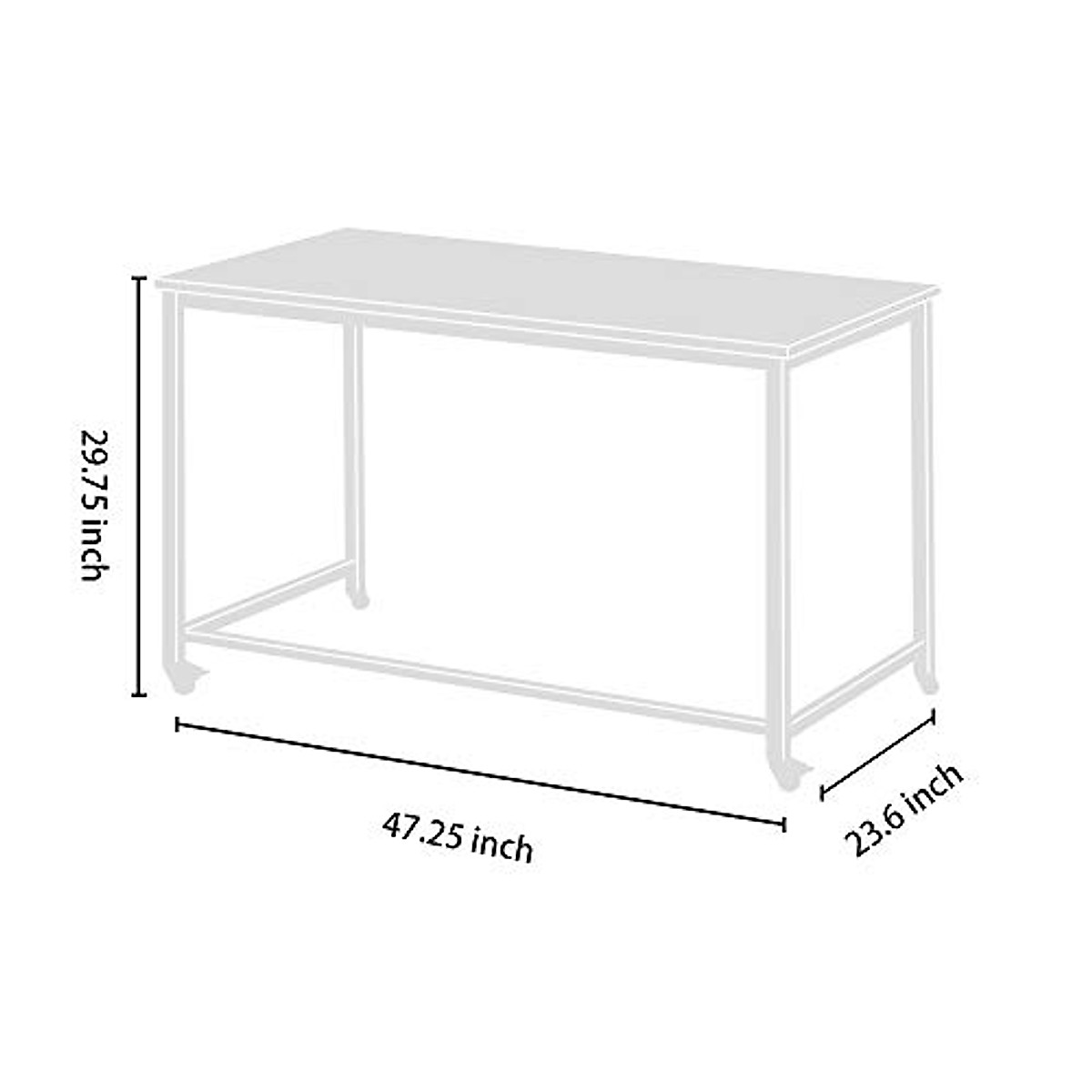 Coral Flower Computer Desk Writing Table Workstation with Durable Scratch-resistant Laminate Surface and Metal Frame, Brown