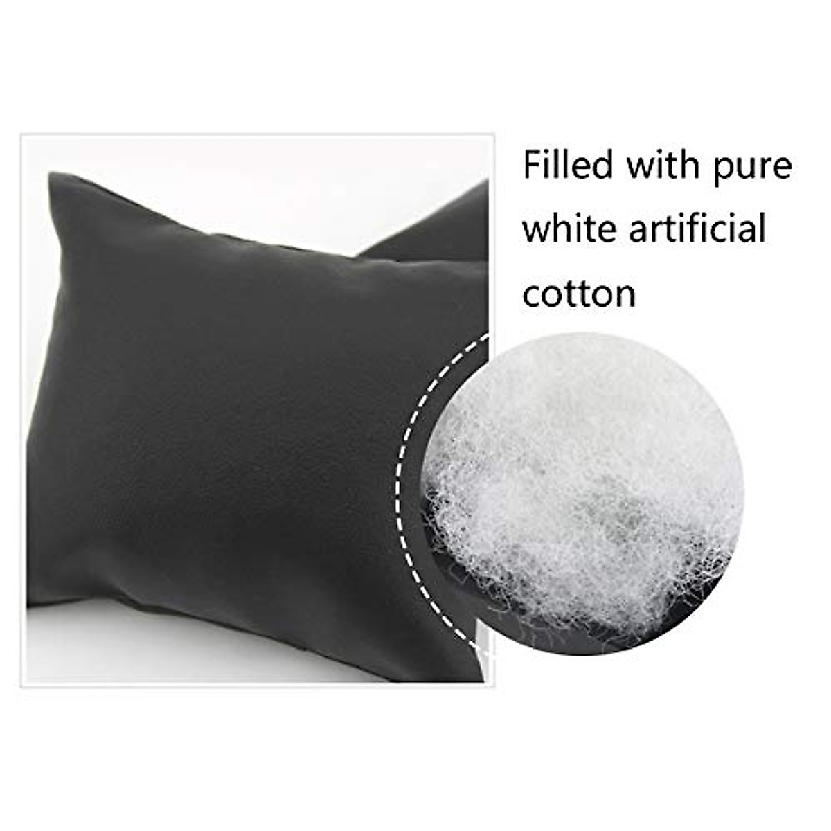 SYBL 6 Pcs Black Leather Watch Pillow Bracelet Pillow Display Jewelry Display Pillow Bracelet Bangle Cushions Jewelry Organizer Holder 3.1 x 3.5 Inch