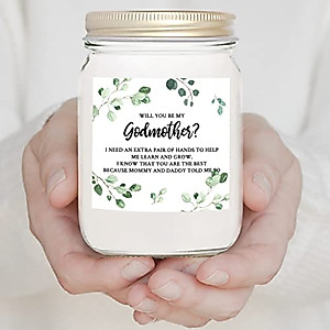 YouNique Designs Will You Be My Godmother Candle, 7 Ounces, Godmother Proposal, Godmother Announcement, Can You Be My Godmother, Soy Vegan Aromatherapy Candles for Home (Lavender & Vanilla)