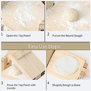 yeesport Wooden Tortilla Press Mexican Tortillera Presser Flattening Tool, Natural Wood Flour Wheat Dough Presser, Dough Spreader for Pancake Dumpling Corn Tortilla, DIY Food Dough Helper Laminate