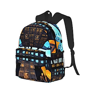 OdDdot Airplane Cockpit Backpacks Lightweight Bookbag Front Utility Pocket with Built-in Organizer - Premium Backpack