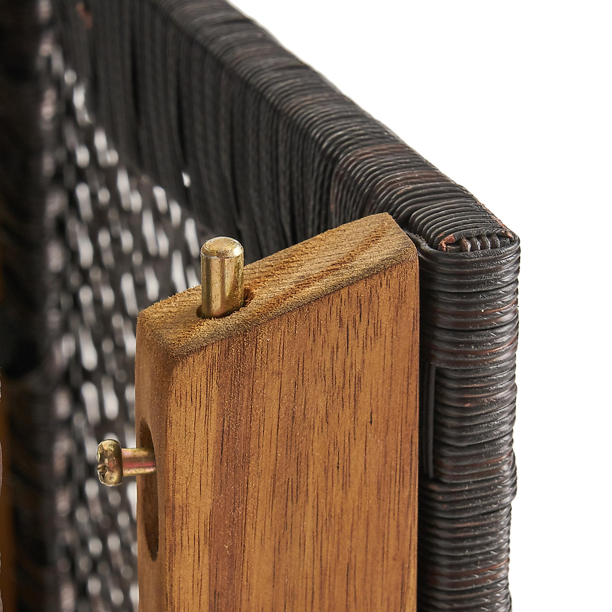 GDFStudio Outdoor Folding Acacia Wood Barstools (Set of 2), and Brown