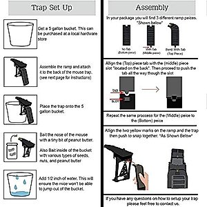 RinneTraps - 2 Pack Walk The Plank Mouse Trap | Bucket Mouse Trap | Mini Flip N Slide | 2 Free Ramps Included- Multi Catch, Auto Resetting | Humane | Catch and Release | Or Lethal