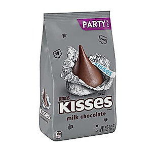 HERSHEY'S KISSES Milk Chocolate Silver Foil, Easter Candy Bulk Party Pack, 35.8 oz