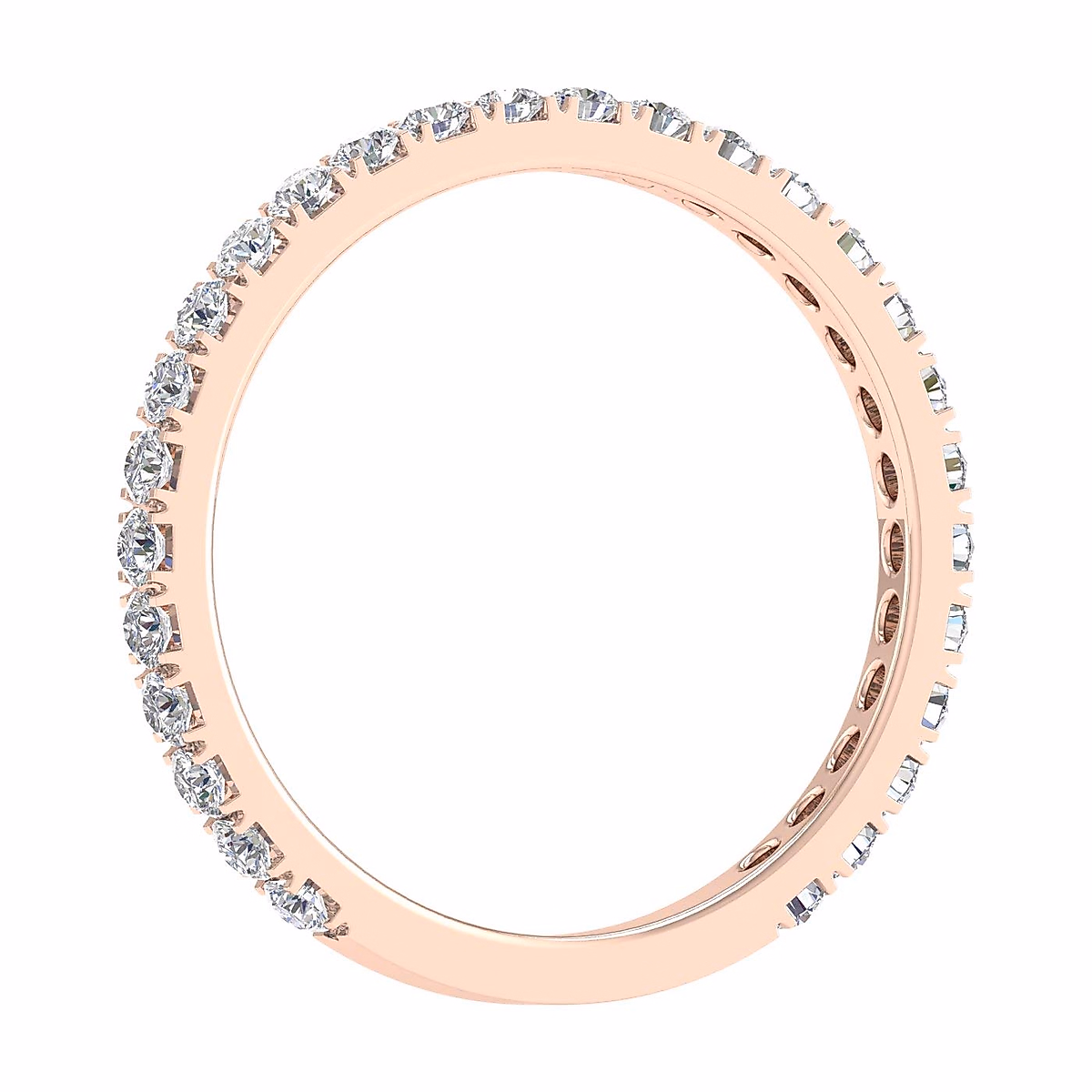 1/2 Carat Diamond 3/4 Eternity Wedding Band in 10k Rose Gold (Ring Size 8)