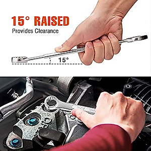 ValueMax Mechanics Wrench Set Metric and Standard, 20PCS Complete Combination Wrenches Roll Set. SAE 1/4" to 3/4", Metric 6mm to 18mm, Full Wrench Set with Roll up Pouch