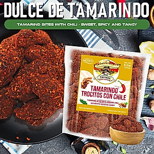 Tamarindo De Frutas Con Chile, Authentic Mexican Tamarind Candy with Chili, Sweet, Tangy and Spicy. Dulce De Tamarindo 8.5 oz. Bag by Don Turinos