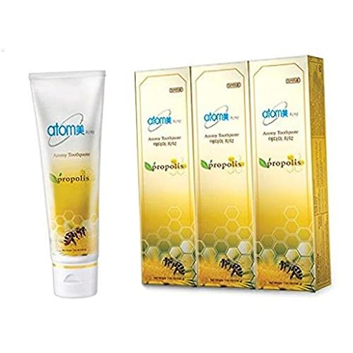 Atomy Toothpaste Propolis Anti-plaque Whitening Dental Oral Care Net Weight 7.05 Oz 200g 3 Tubes