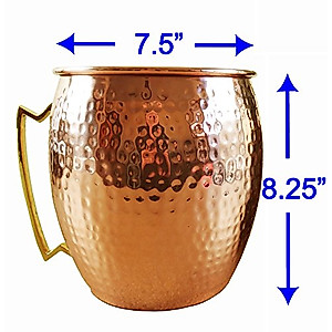 Pure Hammered Copper Ice Bucket with Tongs - 1.3 Gallon Champagne and Wine Bucket Cooler - 5 Quart Ice Buckets for Parties by Lifestyle Banquet