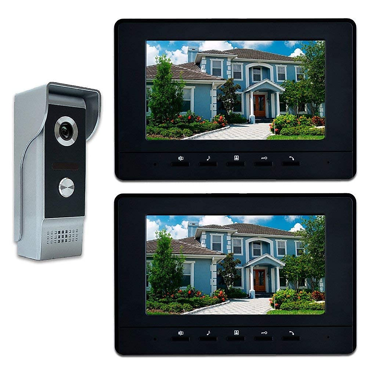 AMOCAM Apartment Video Intercom System and Electric Control Door Lock and 12V Power Supply Control for Home Villa Apartment