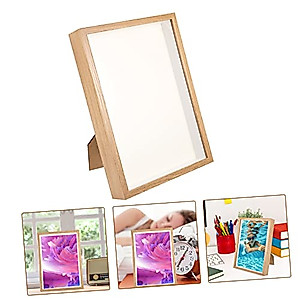 ifundom dried plant frame wood picture frame dried flower floating frame wall picture frame wooden frames wooden decor Photo Display Holder 3D floating frame hollow Glass artwork a4