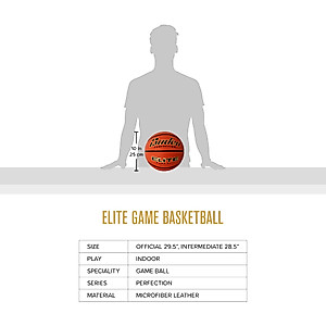 Baden Elite Indoor Game Composite Basketball, Official Size 6 & 7
