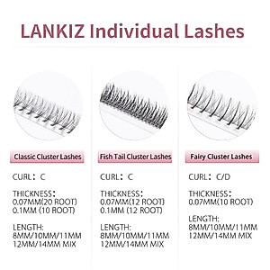 LANKIZ Lash Clusters DIY Lash Extensions Individual Lashes Natural Eyelash Clusters Extensions 160PCS (Cluster-27)