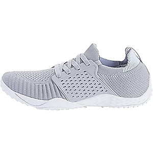 WHITIN Women's Low Zero Drop Shoes Minimalist Barefoot Trail Running Camping Size 7.5-8 Female Wide Toe Box Lightweight Cross Tennis Sneaker Grey 38