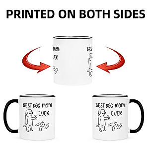 Maustic Dog Mom Gifts for Women, Best Dog Mom Ever Mug, Dog Mom Mothers Day Christmas Birthday Gifts, Best Dog Mom Gifts, Dog Lovers Gifts for Women, Funny Dog Mom Mug Cup Ceramic 11 Oz