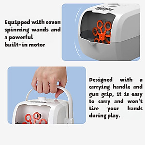 JoyPlanet Bubble Machine Durable Automatic Bubble Blower Bubble Maker with Rechargeable Batteries 10000+ Bubbles Per Minute Birthday Party Wedding Outdoor Summer Toys for Kids Boys Girls (Grey)