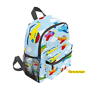 FCZ Kids School Bag Girls Boys Preschool Toddler Backpack for Boy Girl Lightweight Shoulder Book Bag for Kids Perfect Back Pack for Toddler to Kindergarten Cute Airplane