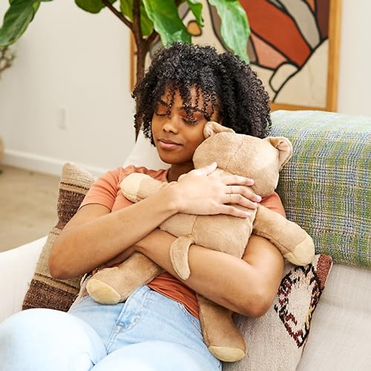 HUGIMALS Charlie The Puppy 4.5 lb Heavy Cute Weighted Comfort Plush Large Unscented Self Care Stuffed Animal for All Ages - Kids, Teens and Adults