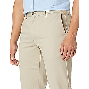 Amazon Essentials Men's Slim-Fit Wrinkle-Resistant Flat-Front Chino Pant, Khaki Brown, 34W x 32L