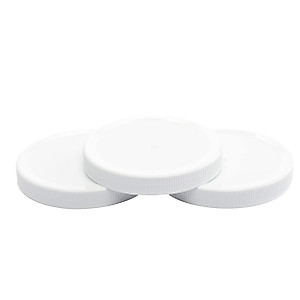 CLEARVIEW CONTAINERS | 110/400 Plastic Replacement Lids | 110mm Caps w/Leak Proof Liner | For Large Glass or Plastic Wide Mouth Jar | Made in the U.S.A.| Food-Grade Storage Caps for Canning Jars (3)