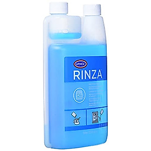 Urnex Rinza Alkaline Formula Milk Frother Cleaner - 33.6 Ounce [Over 30 Uses] - Breaks Down Milk Protein Fat and Calcium Build Up Cycles Through Auto Frother Cleans Lines Steam Wands & Steel Pitchers