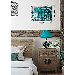 LAOTOART Inspirational Bathroom Decor Wall-Art for Bedroom - Teal Flower Motivational Quotes Wall Decor for Dining Room Canvas Wall Art Ready to Hang