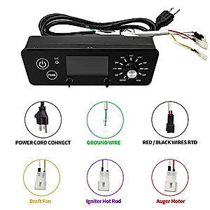 Replacement Parts Digital Thermostat Control Board Kit for Pit Boss Pro Series 4 Vertical Smoker Grill Compatible with Pit Boss P7-4.5 PBV4PS1 with RTD Temp Sensor,2pcs Meat Probe,Igniter Hot Rod