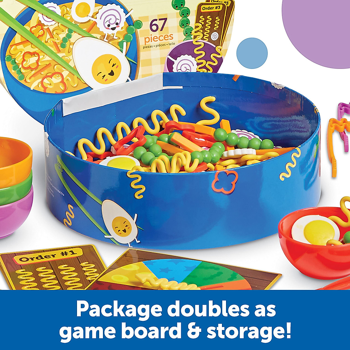 Learning Resources Noodle Knockout! Fine Motor Game,Fine Motor Skills Toys, 67 Pieces, Ages 4+