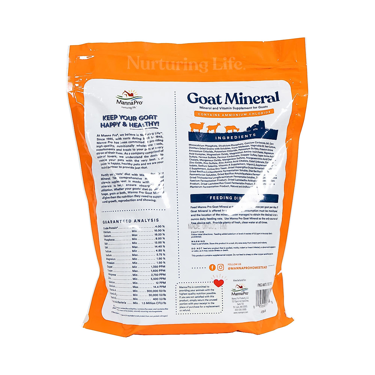 Manna Pro Goat Mineral | Made with Viatimins & Minerals to Support Growth | 8 Pounds