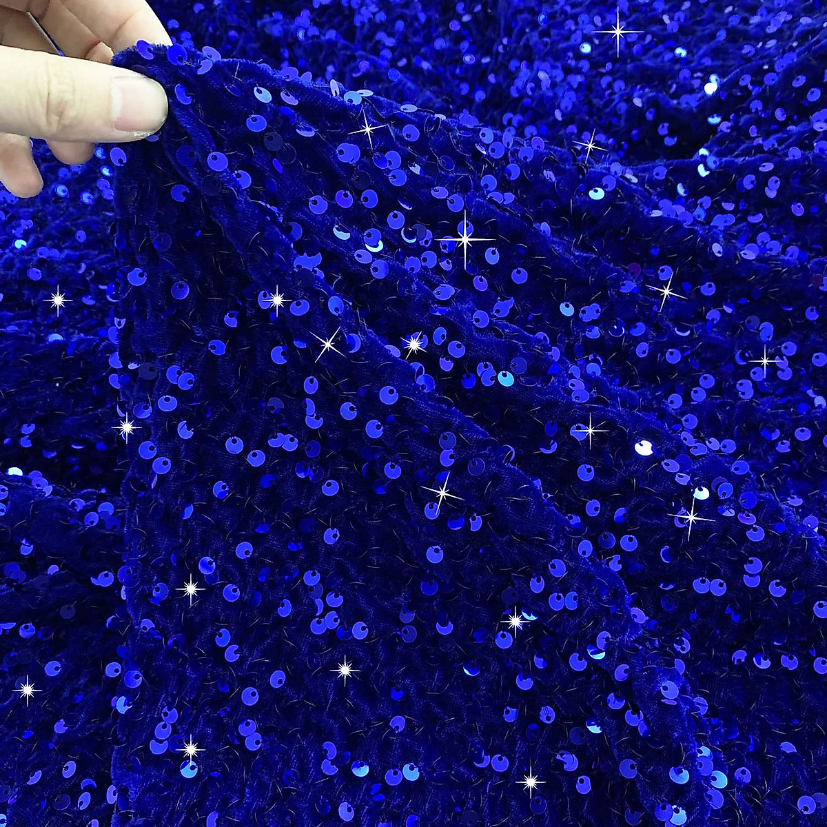 FUHSY Royal Blue 36 Inches Sequin Christmas Tree Skirt Velvet Glitter Personalized Tree Skirts Blue Tree Skirt Sparkle Christmas Skirt Tree for Halloween 6FT Christmas Tree Decorations Ornaments