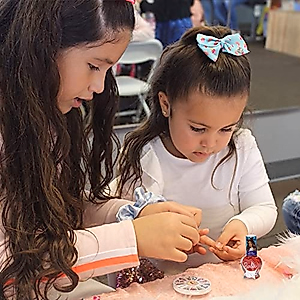 Barbie Movie 18 Piece Kids Water-Based Nail Polish Activity Makeup Set, Includes Nail Polish with Nail Gems Wheel and Nail File for Parties, Sleepovers and Makeovers, Townley Girl