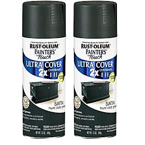 Rust-Oleum 249074 Painter's Touch 2X Ultra Cover Spray Paint, 12 oz, Satin Hunt Club Green (Pack of 2)