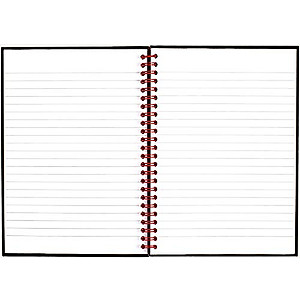 Black n' Red Twin Spiral Hardcover Notebook, Medium, Black/Red, 70 Ruled Sheets, Pack of 6 (L67000)