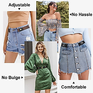 SUOSDEY 4 Pieces No Buckle Elastic Stretch Belts for Men Women, Comfortable Buckle Free Invisible Belts for Jeans Pants