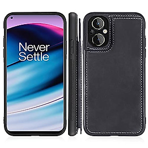 Asuwish Phone Case for OnePlus Nord N20 5G Wallet Cover with Tempered Glass Screen Protector and Credit Card Holder Slot Stand Cell Accessories One Plus N 20 G5 1 Plus 20N 1plus One+ 1+ N205G Black