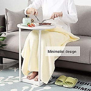 DCLRN White Round Coffee Table Stylish and Versatile End Table for Sofa,Living Room and Bedroom Decor