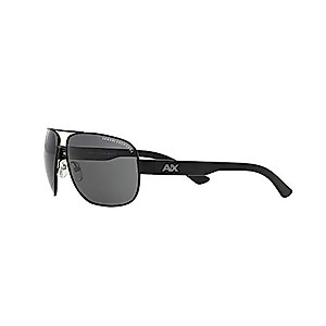 A|X ARMANI EXCHANGE Men's AX2012S Rectangular Sunglasses, Matte Black/Grey, 62 mm