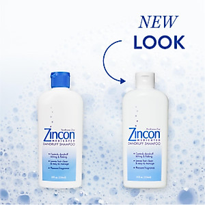 ZINCON Medicated Dandruff Shampoo, for Dry, Itchy Scalp Care & Anti-Dandruff with Immediate Soothing Relief - 8 Fl Oz