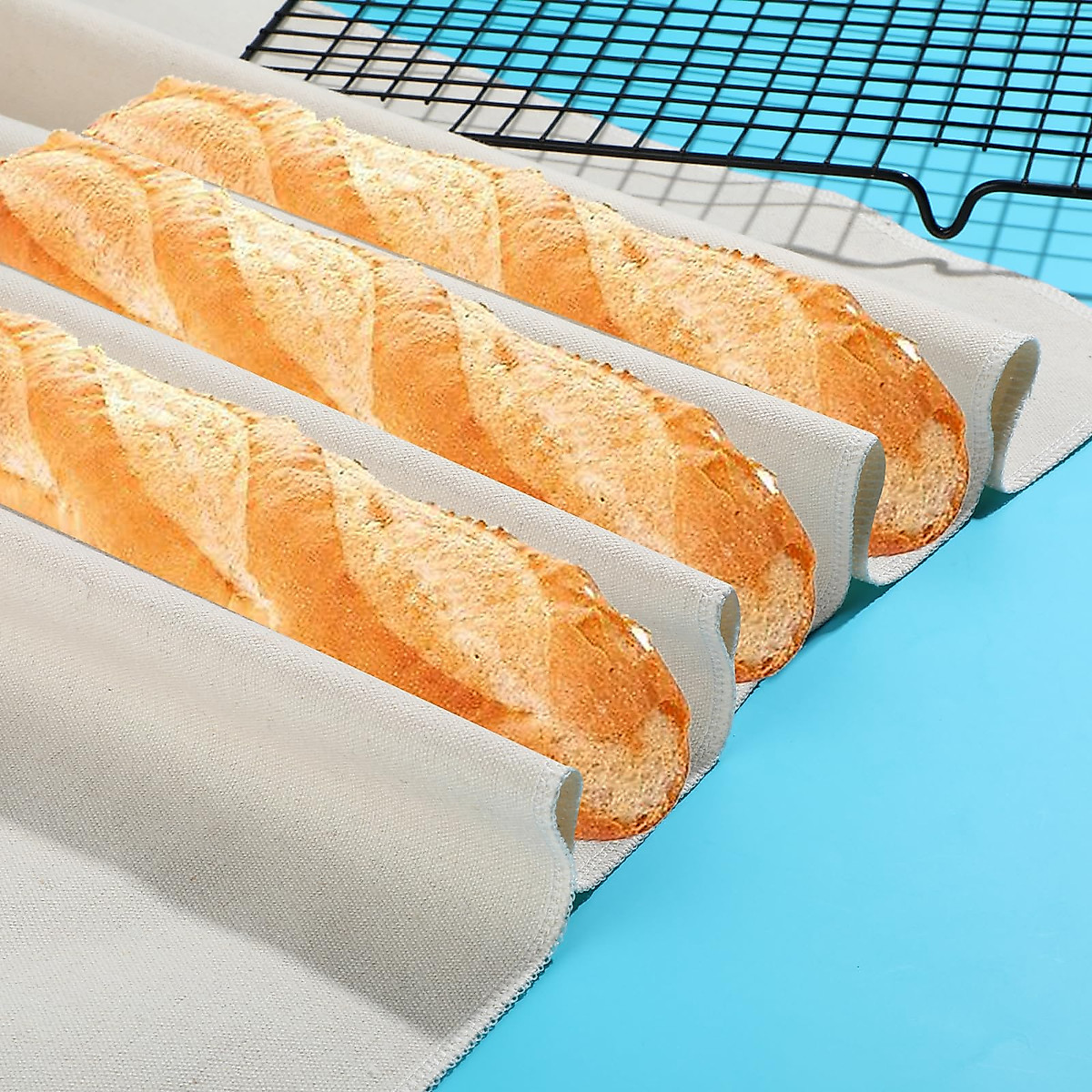 2PCS Proofing Cloth for Bread Baking 14x18 Inches Linen Cloth Reusable Bread Proofing Cloth Thick Baking Bread Cloth for Dough, Baguettes, Loaves, Pastry, Homemade Bread