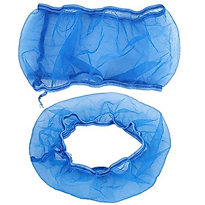 Strnek 2Pcs Bird Cage Cover Seed Catcher Birdcage Lightweight Soft Airy Polyester Mesh Cover Skirt Guard Universal Parrots Cage Accessories 26.0-52.0Inx6.7In (Small-Blue)