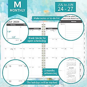 2024-2027 Monthly Planner - 3 Year Monthly Planner 2024-2027, JUL 2024 - JUN 2027, 2024-2027 Calendar Planner with 36 Monthly Tabs, Notes Pages, Inner Pocket, Great for Long-Term Planning