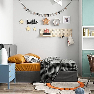 HEYSONG Pegboard Wall Organizer Panels Wooden Pegboard Wall Mount, Hanging for Garage Kitchen Living Room Bathroom Office (la0012USA)