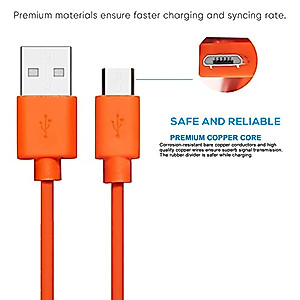 Replacement Fast Charging Charger Cable Power Cord Wire Compatible for Ring Enabled Video Doorbell (2020 Release) 2/3/3 Plus/4, Doorbell Pro/Plus and Camera Battery Charging Cable (3.3ft Orange)
